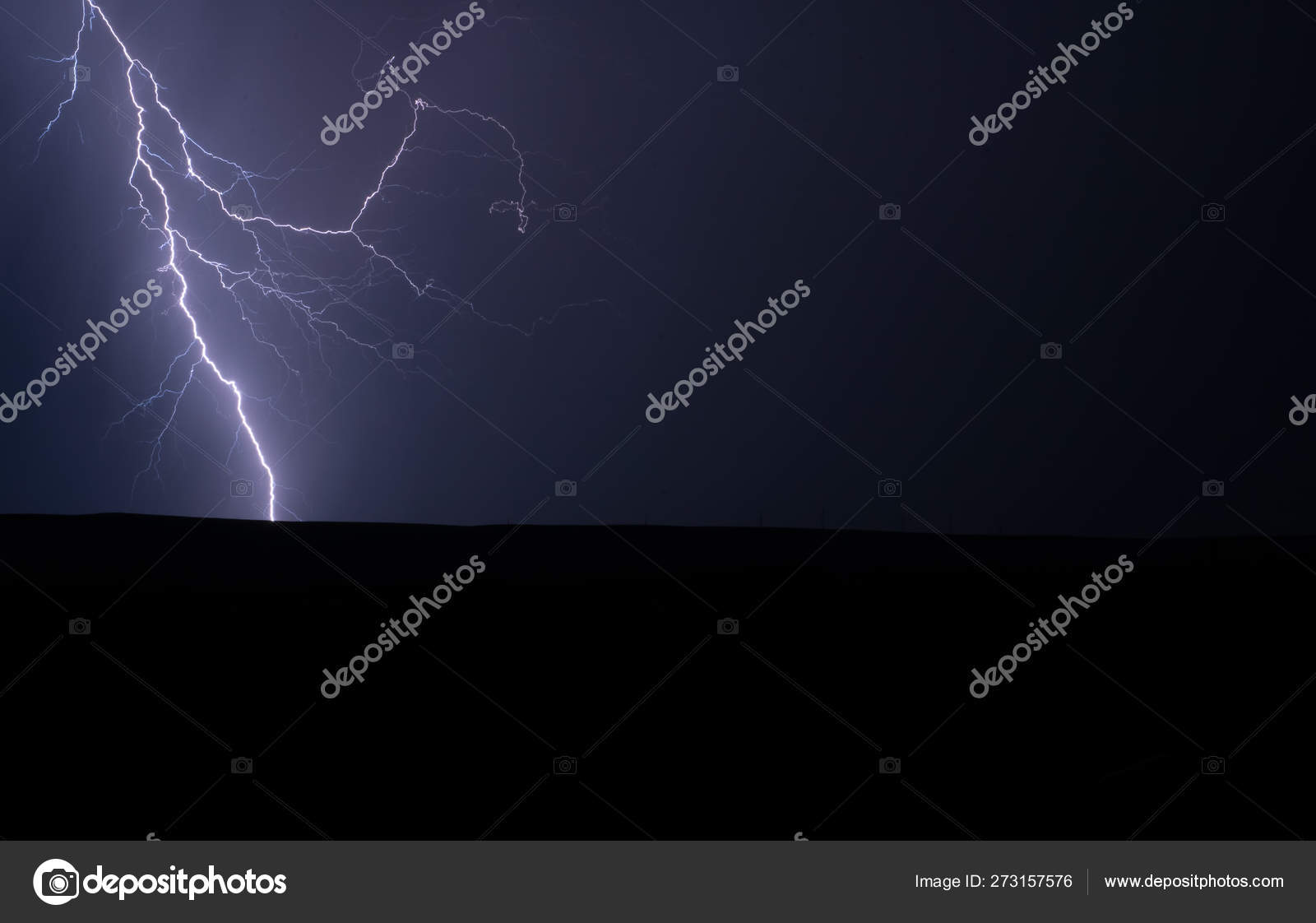Lightning Strike at Night in Nature ⬇ Stock Photo, Image by ...