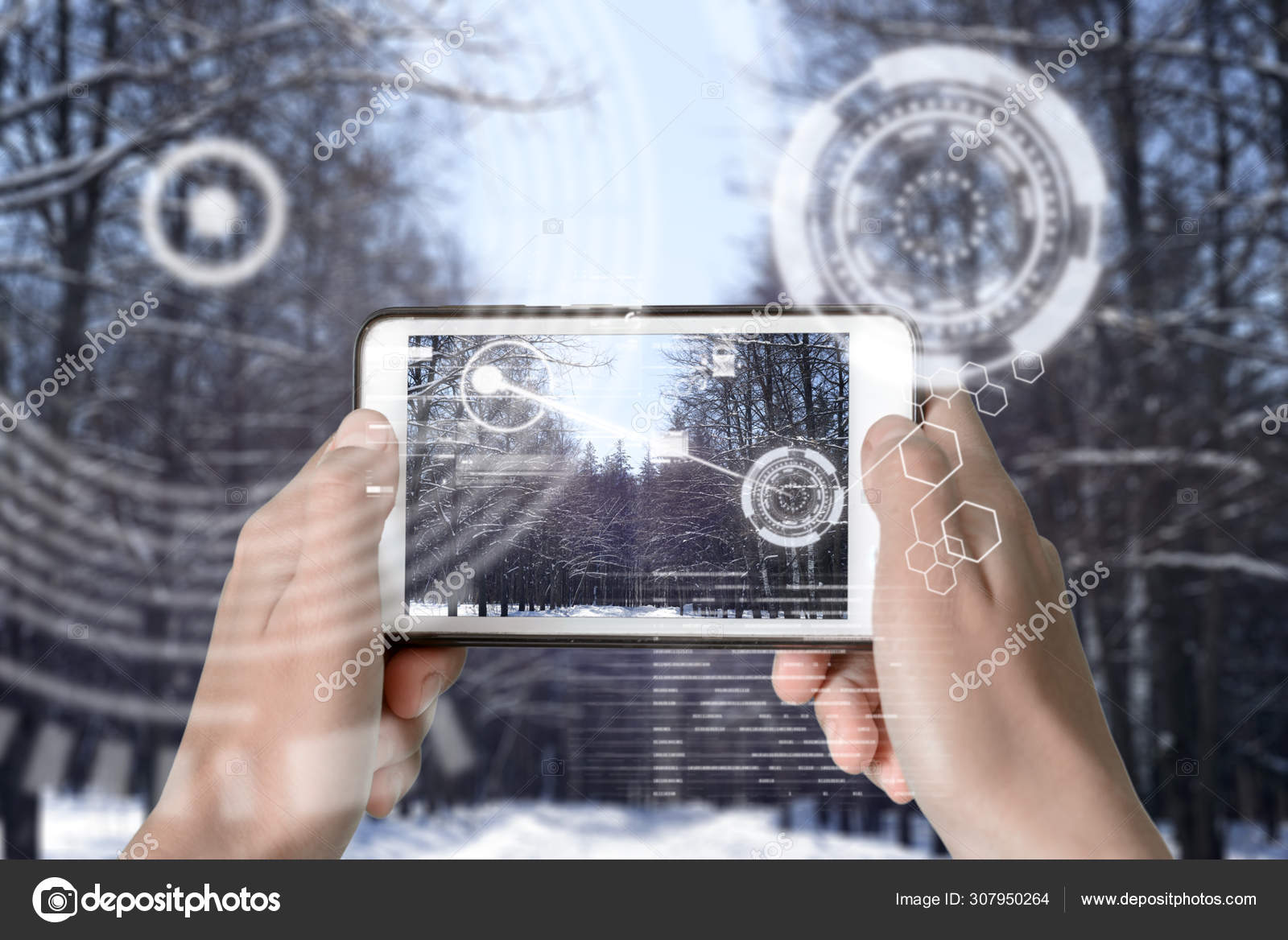 Smart Device Augmented Reality VR Virtual Overlay Stock Photo by ...