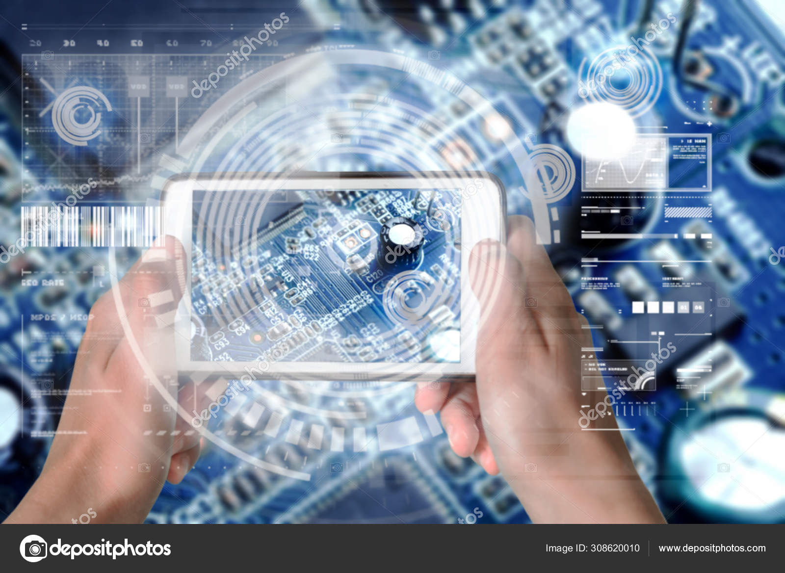 Smart Device Augmented Reality VR Virtual HUD ⬇ Stock Photo, Image by ...