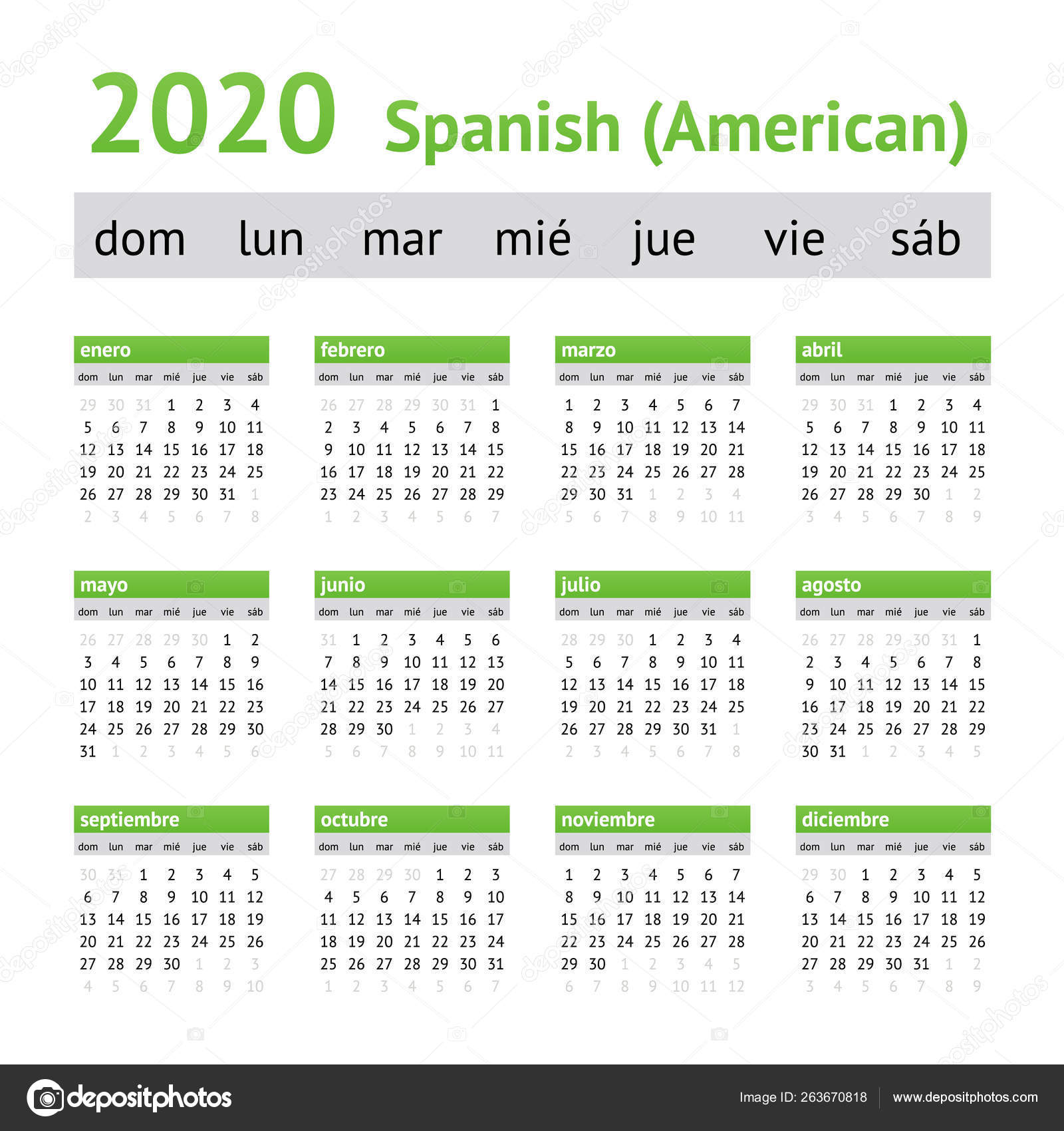 Calendario En Espanol