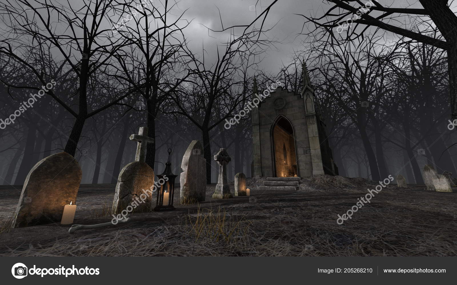 Cemetery Rendering Cemetery — Stock Photo © TsuneoMP #205268210