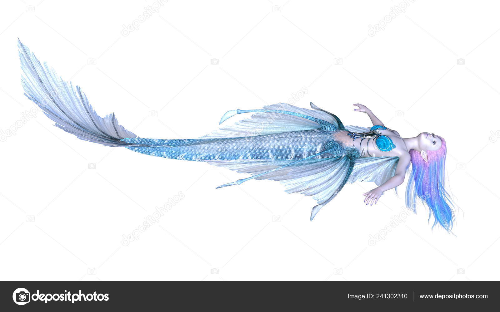 Rendering Mermaid Stock Illustration by ©TsuneoMP #241302310
