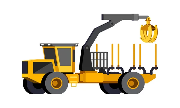 Minimalistic Icon Log Forwarder Front Side View Log Crane Vehicle Stock ...