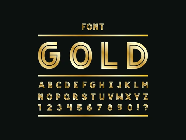 Fuente Gold. Letras del alfabeto vectorial 2024