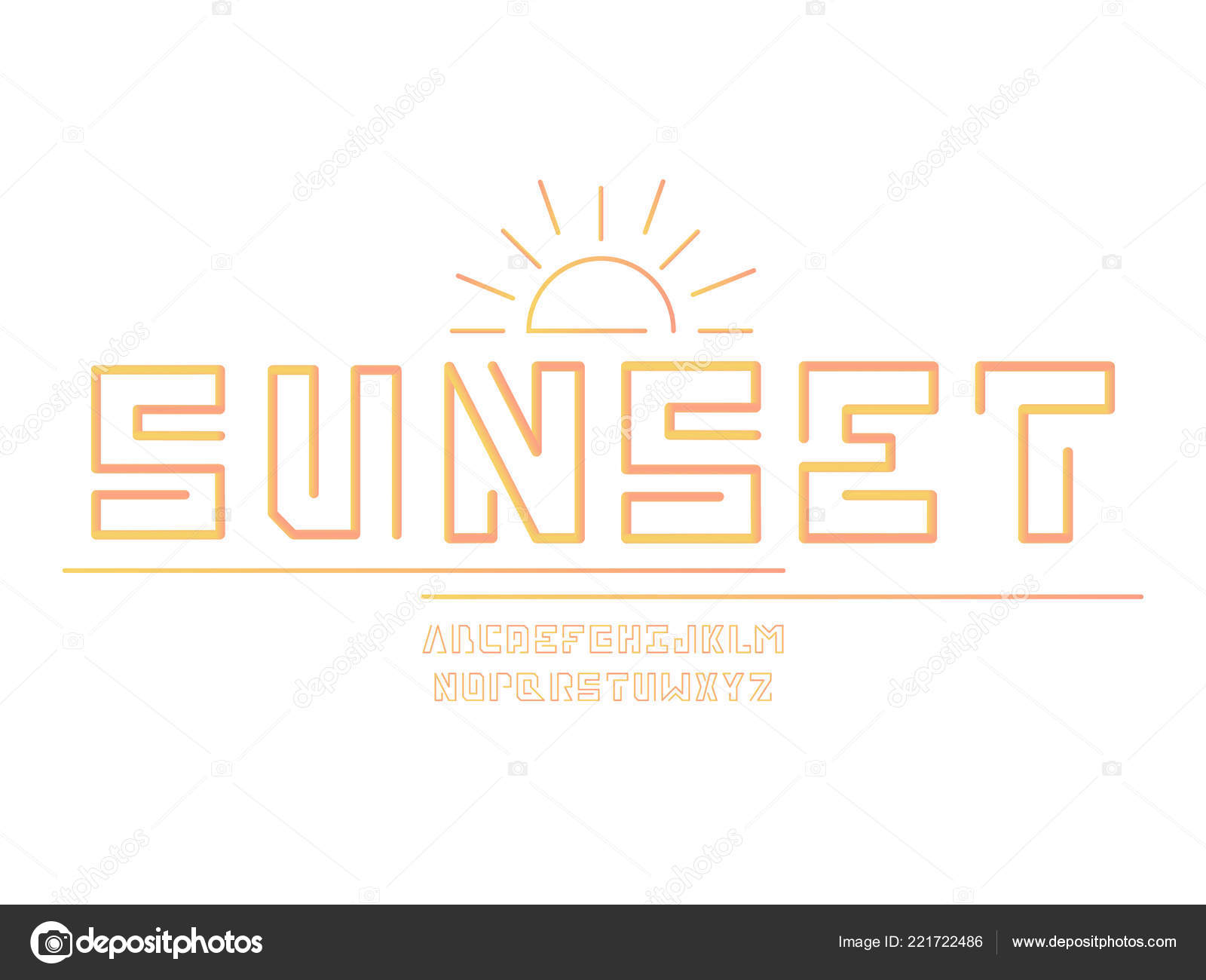 Sunset font. Vector alphabet Stock Vector Image by ©deisgorelkin #221722486