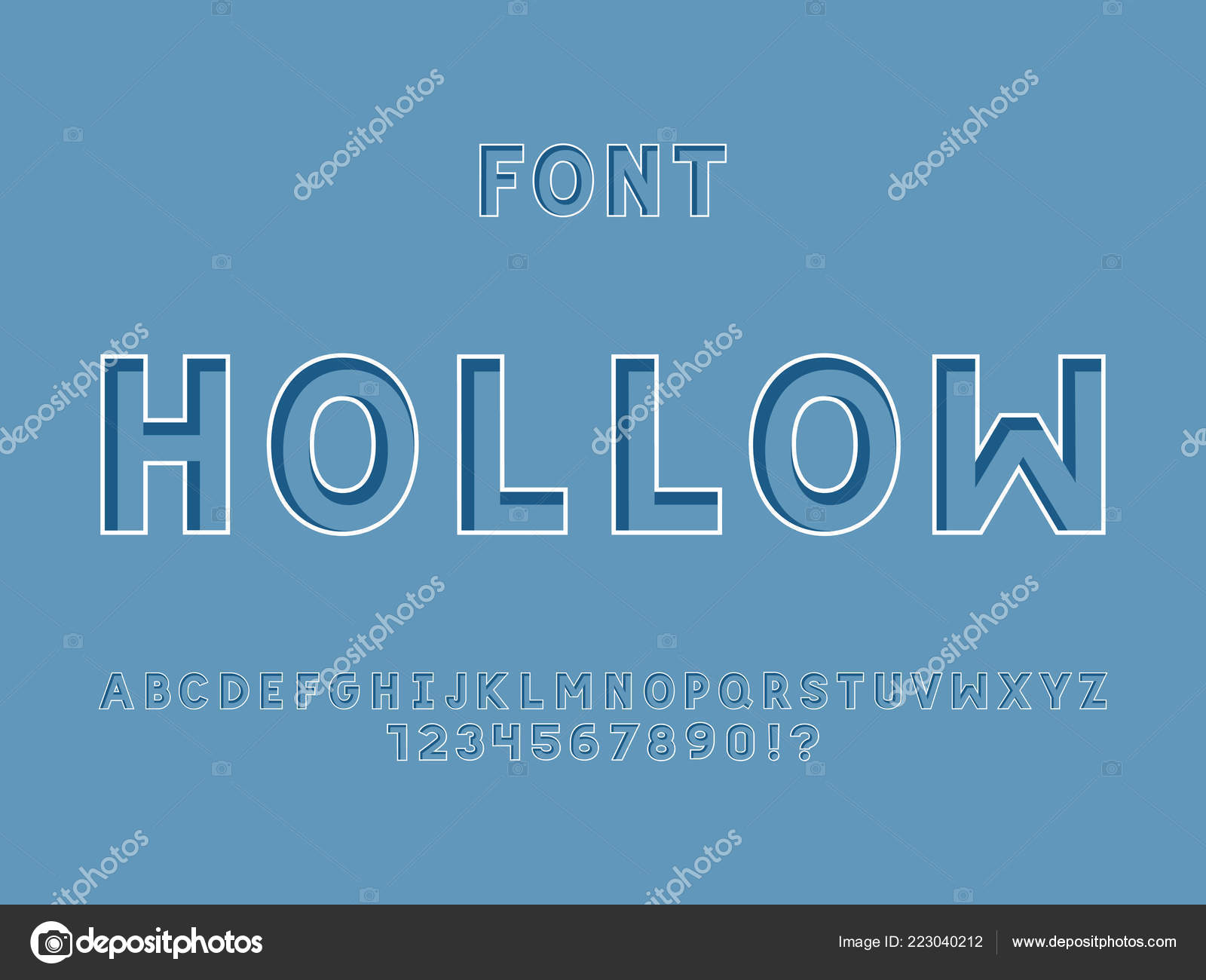 Hollow font. Vector alphabet Stock Vector by ©deisgorelkin 223040212