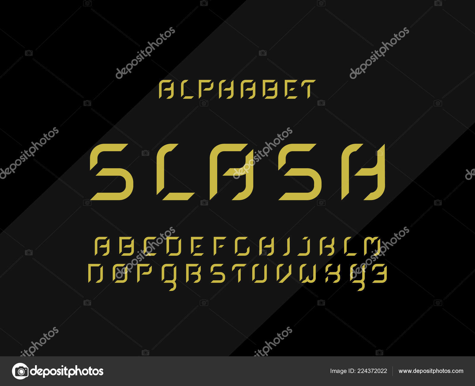 Slash font. Vector alphabet Stock Vector Image by ©deisgorelkin #224372022