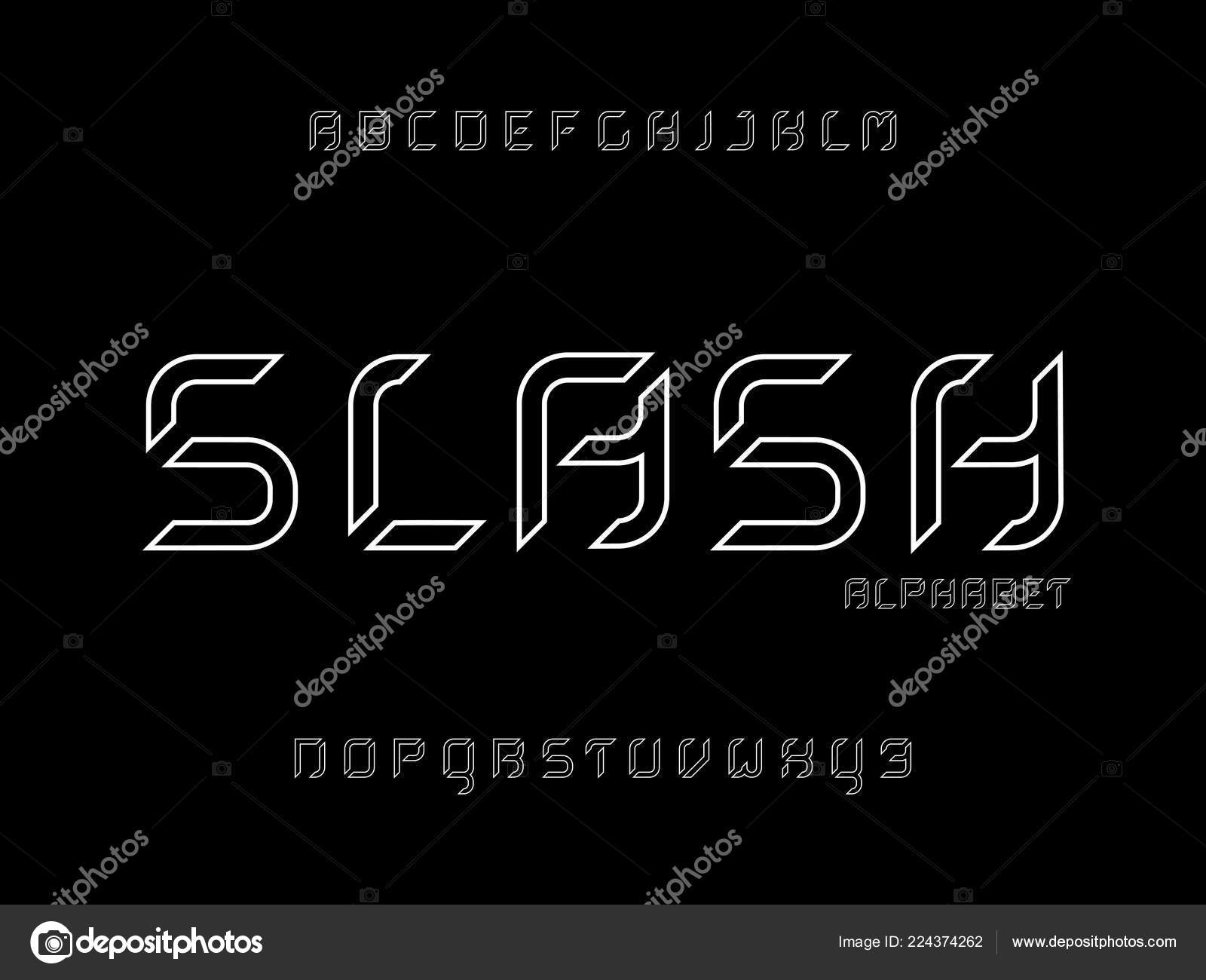 Slash font. Vector alphabet Stock Vector by ©deisgorelkin 224374262