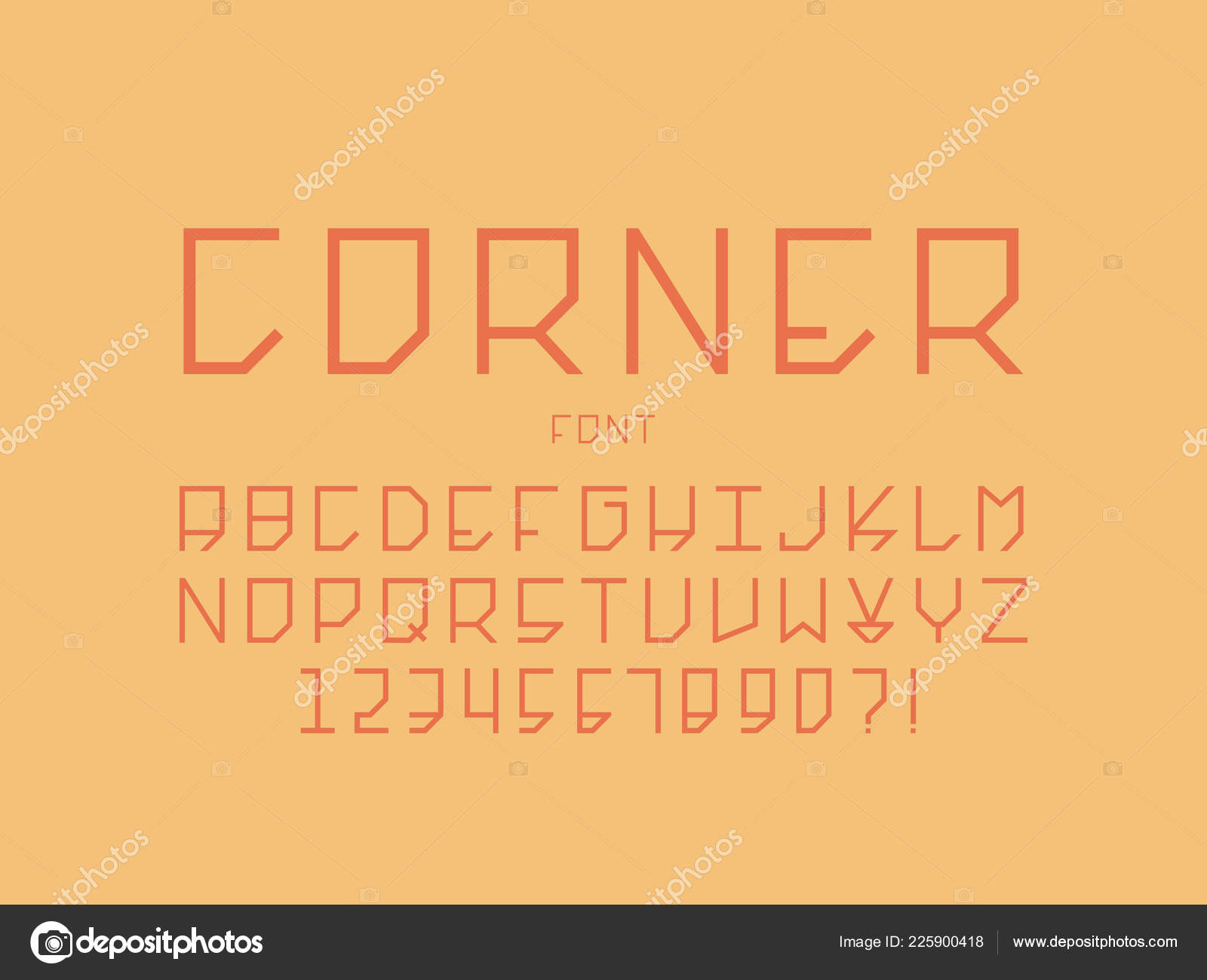 Fuente Corner. Alfabeto vectorial Vector de stock por ©deisgorelkin ...