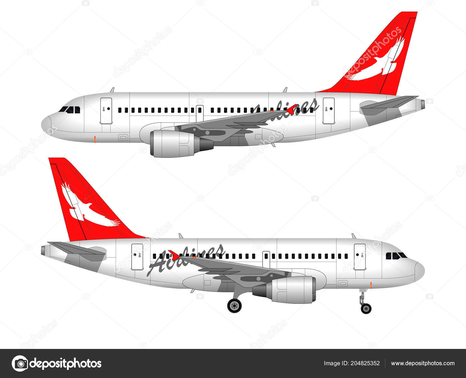 Realistic Passenger Airplane Side View Stock Vector by ©chel11 204825352