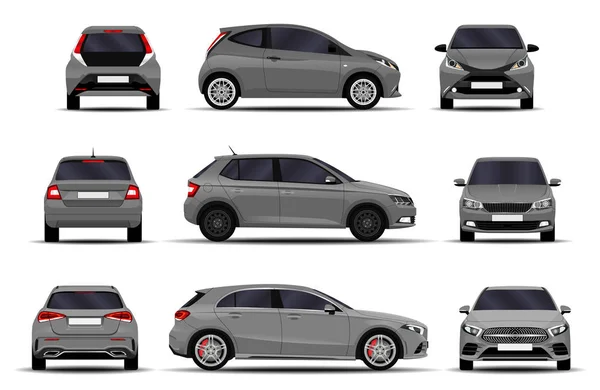 Realistic Car Hatchback Front View Side View Back View Stock Vector by ...