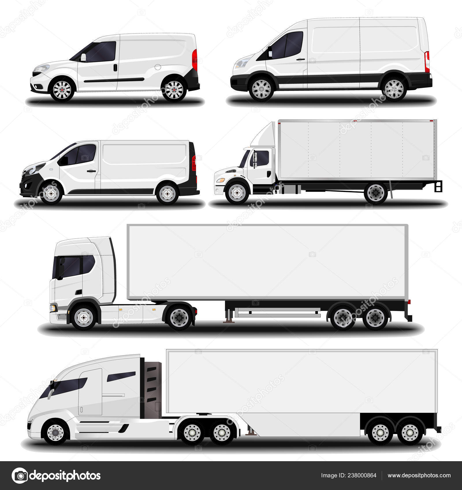 Vehicles Set Cargo Truck Van Stock Vector by ©chel11 238000864