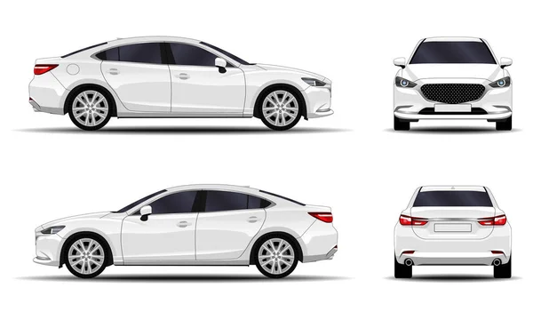 Realistic Car Hatchback Front View Side View Back View Stock Vector by ...