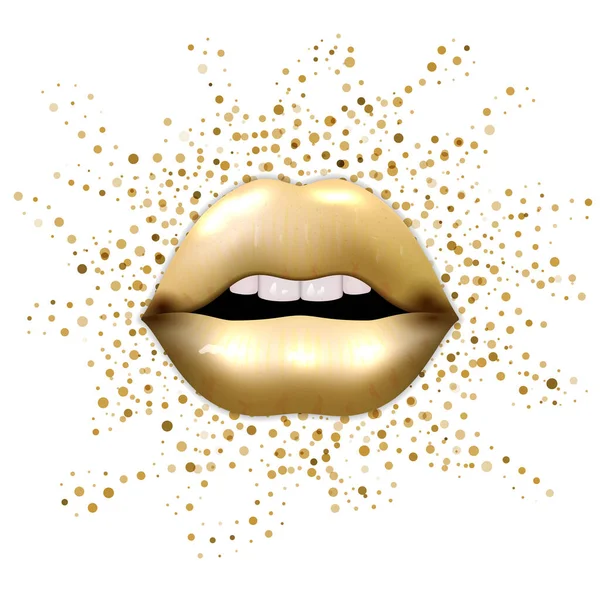 Gold Lips Vector