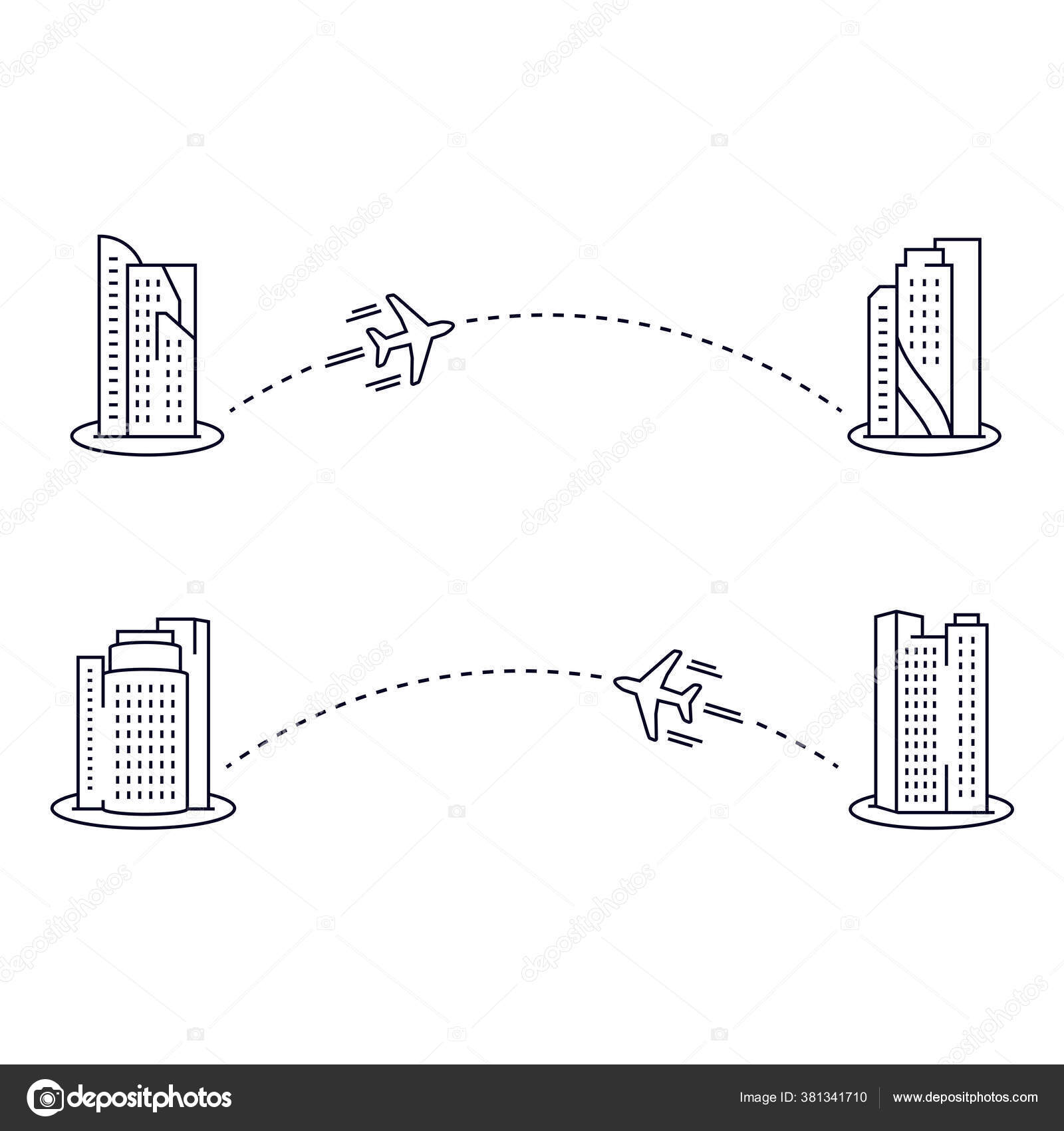 Vector Illustration Plane Track Line Style Stock Vector by ©Mariyapvl ...
