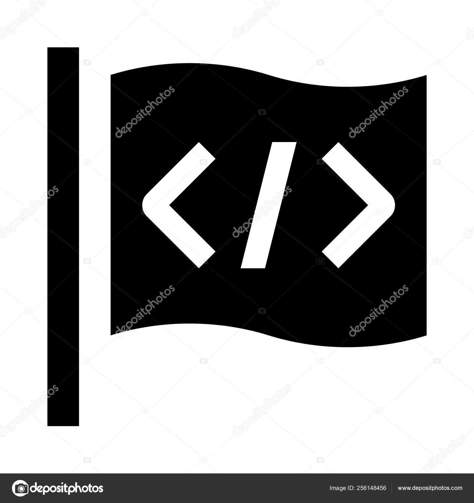 Flag Code Icon Isolated White Background Stock Vector by ...