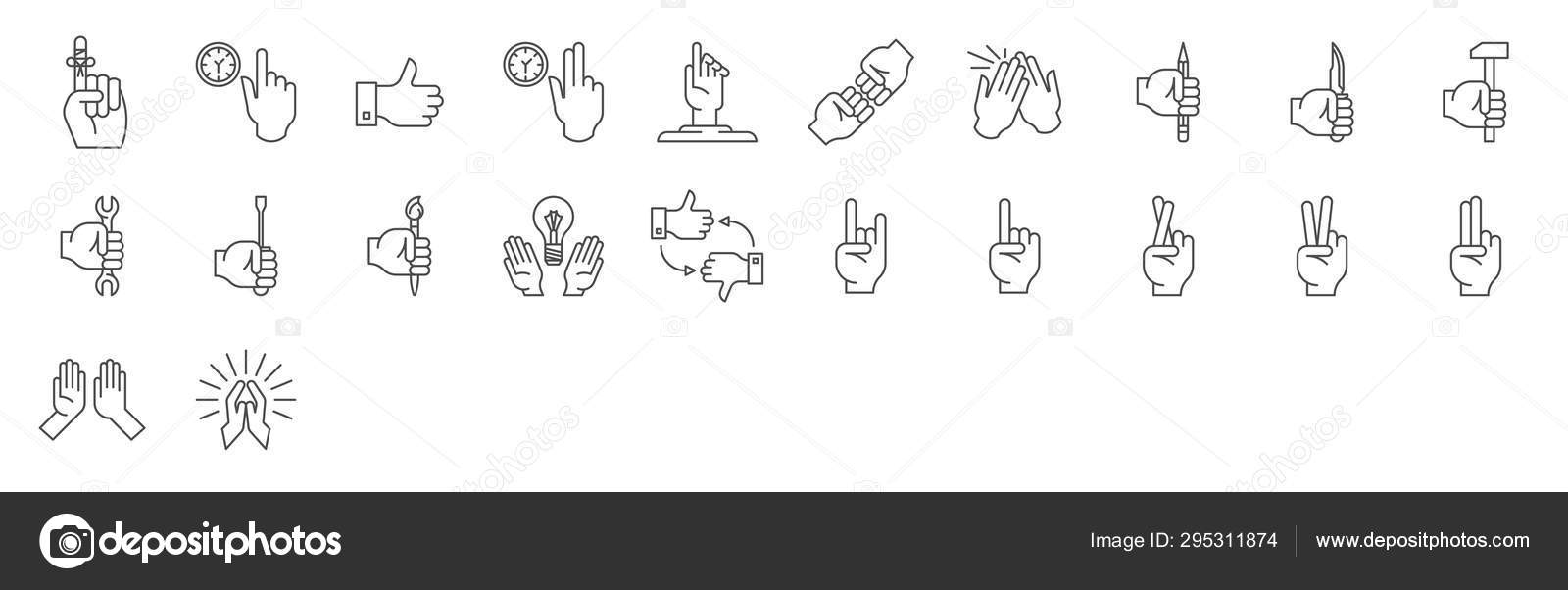 Set Hands Mix Icons Stock Vector by ©everydaytemplate 295311874