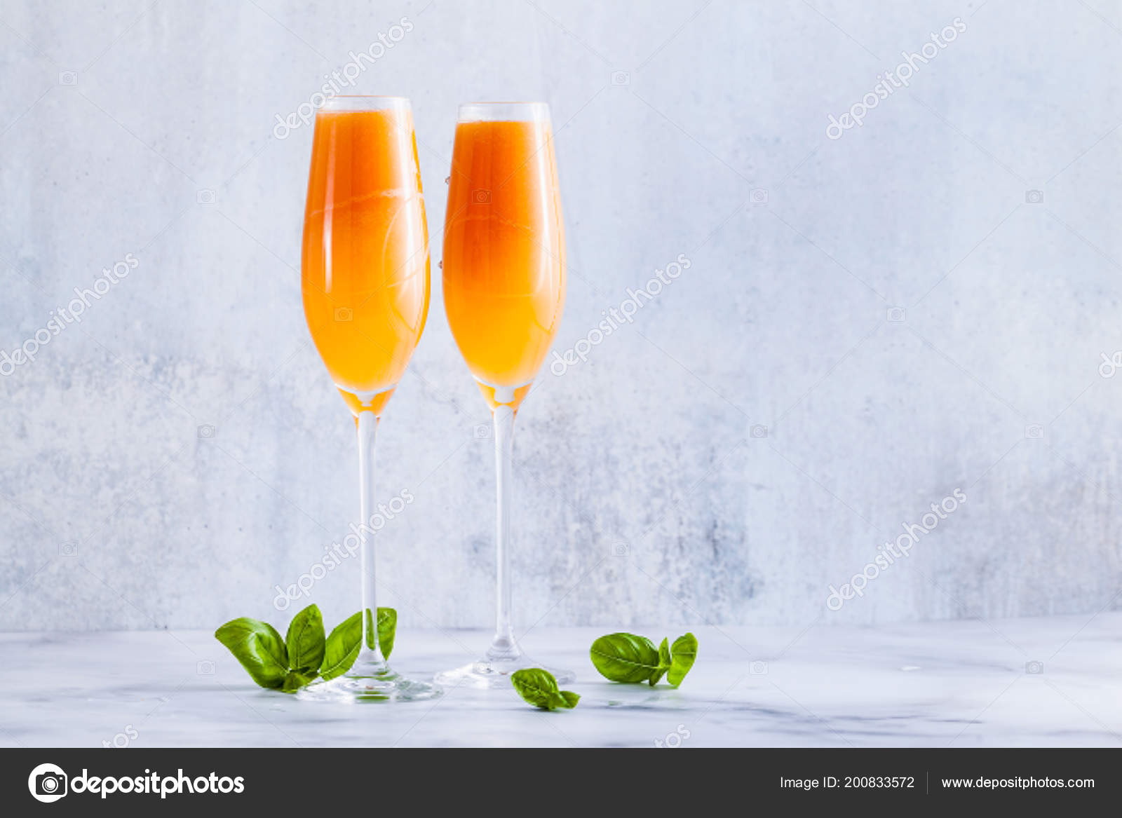 Summer Alcoholic Fruit Drink Glasses Champagne Marble Table Ice ...