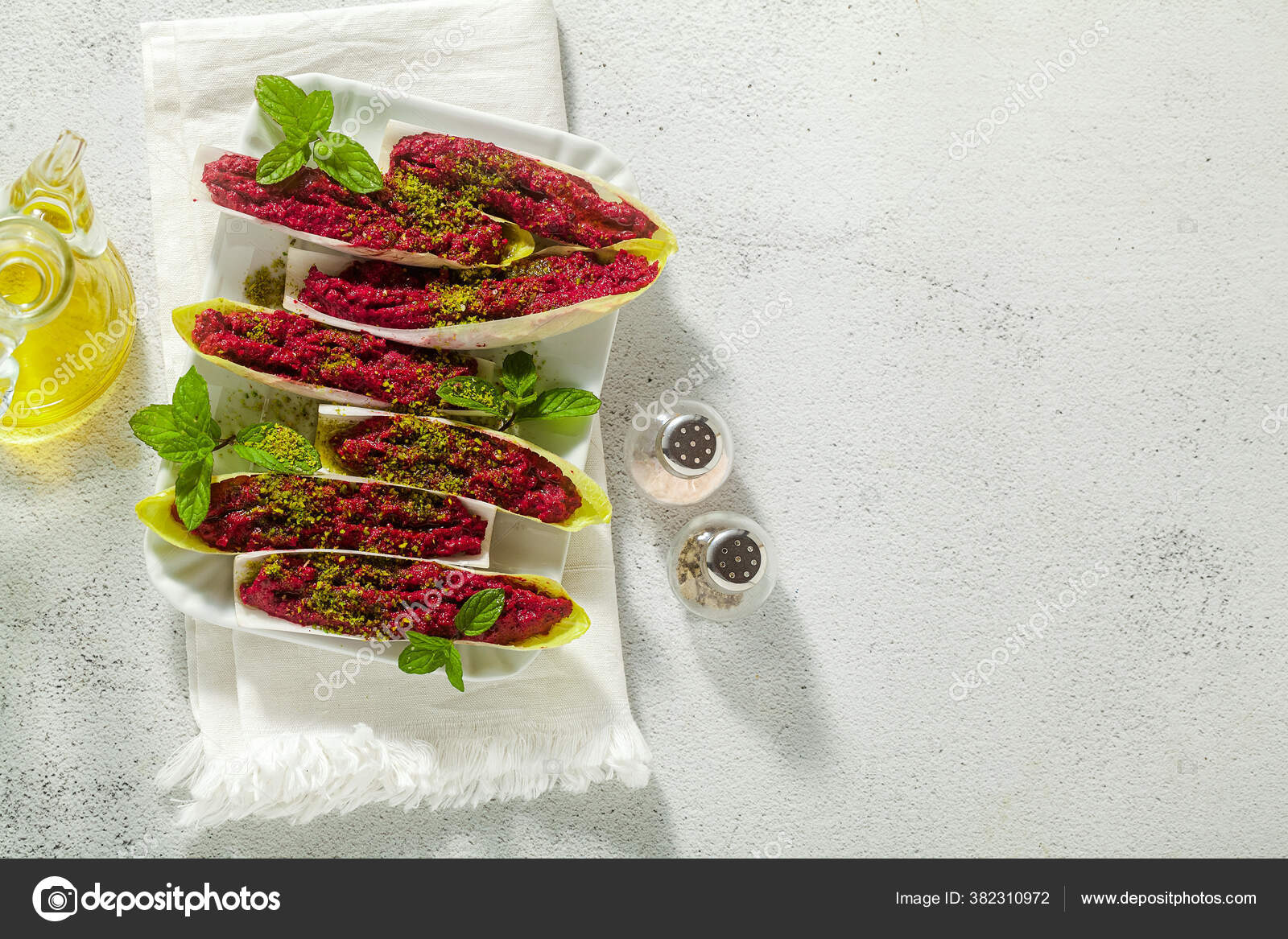 Dip Boiled Beets Pistachios Leaves Belgian Endive Mint Healthy Summer ...