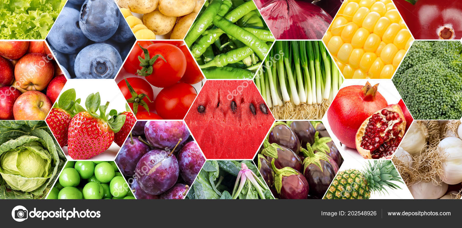 Collage Fruit Vegetable Face