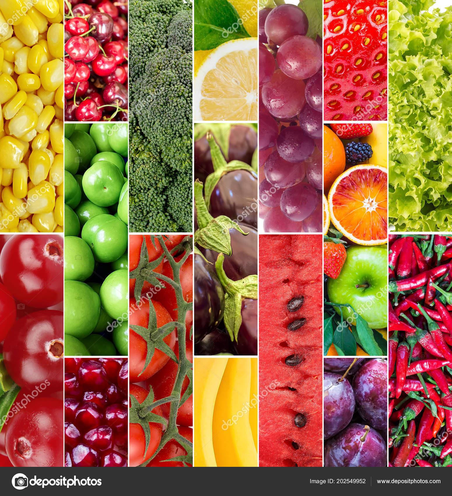 Fruits Vegetables Collage — Stock Photo © EsinDeniz #202549952