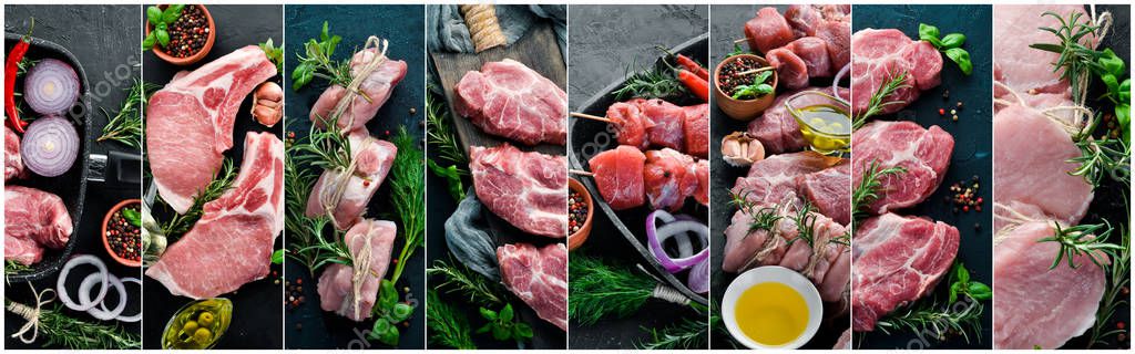 Raw meat collage Stock Photos, Royalty Free Raw meat collage Images ...