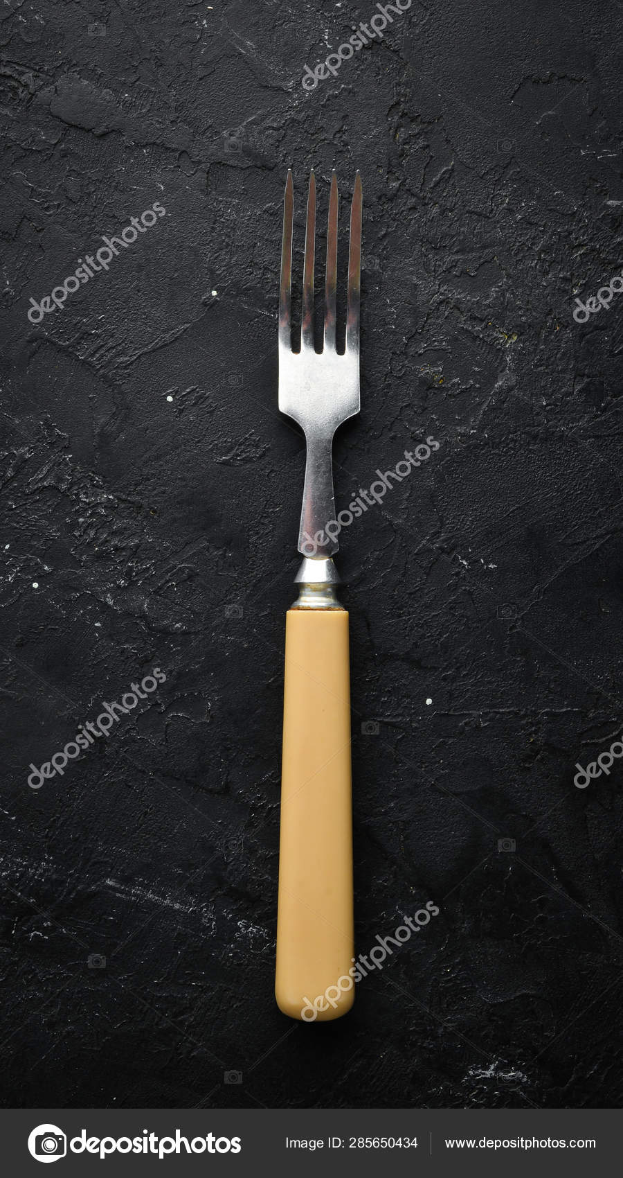 Old Fork Cutlery Top View Free Space Your Text — Stock Photo ...
