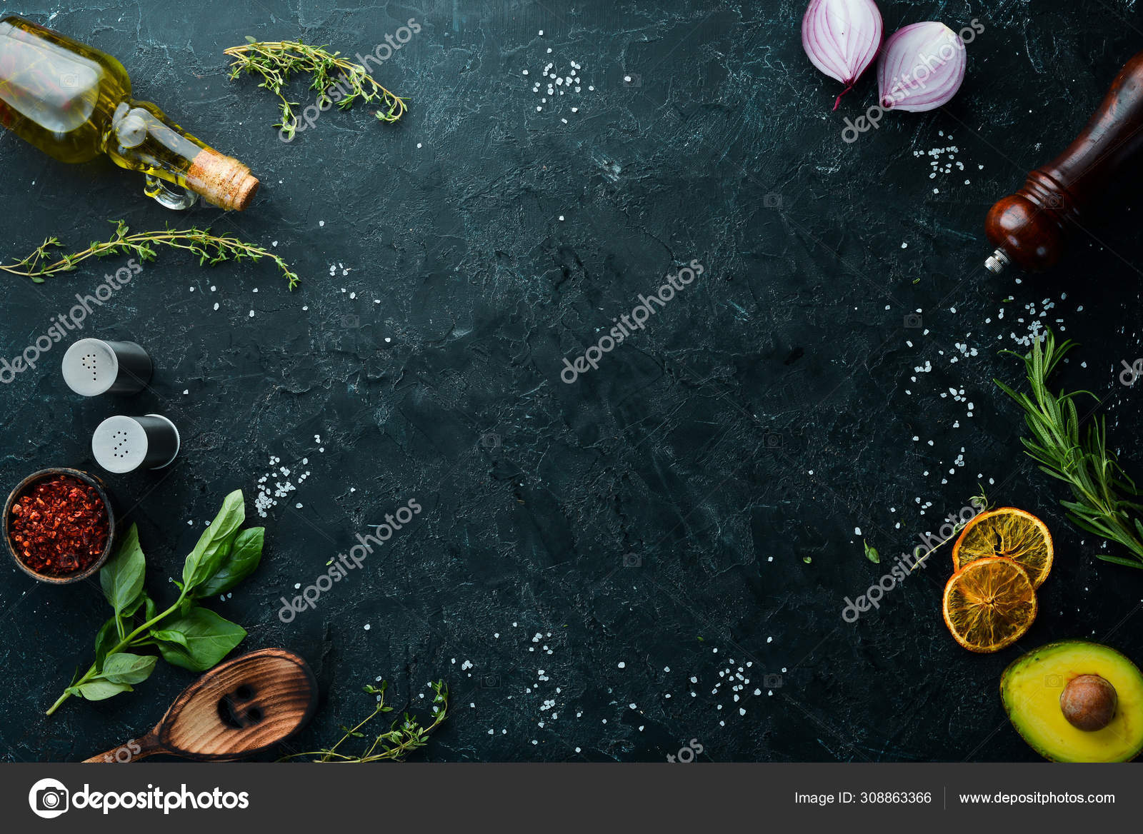 Cooking Banner Food Top View Free Space Your Text Stock Photo by ...