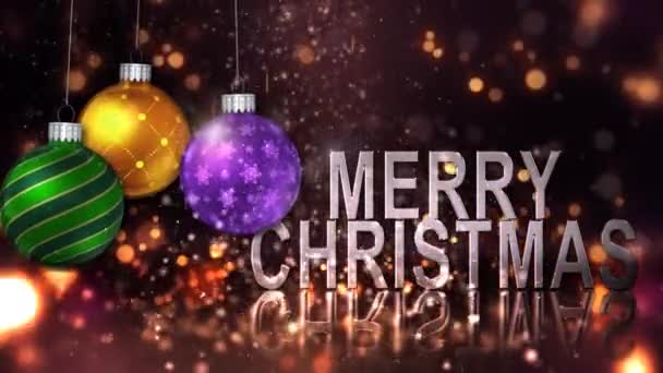 Merry Christmas Ornament Celebration Loop Features Particles Glitter ...