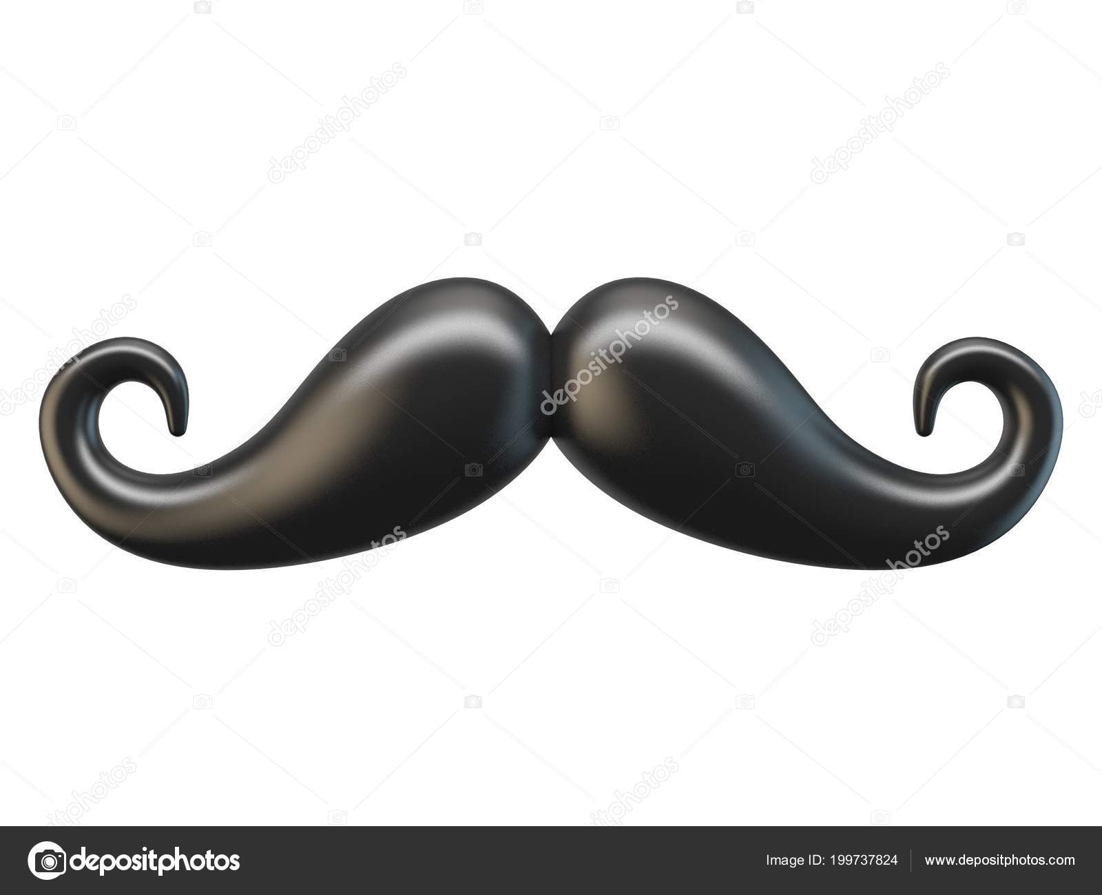 Ilustração Renderização Bigode Preto Isolado Fundo Branco — Fotografias ...