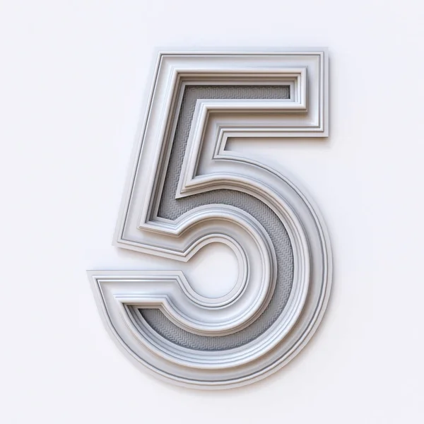 Classic Old Fashioned Font Number Five Render Illustration Isolated ...