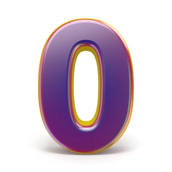 Number Six Purple Font Yellow Outlined Rendering Illustration Isolated ...