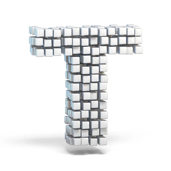 White Voxel Cubes Font Number Five Render Illustration Isolated White ...