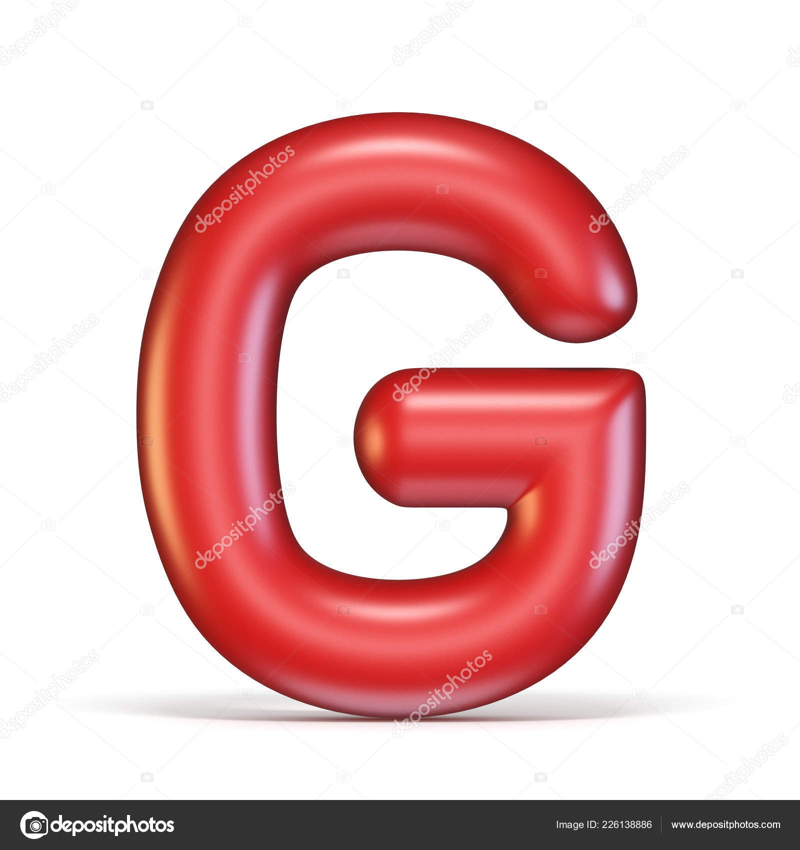 Red Glossy Font Letter Rendering Illustration Isolated White Background ...