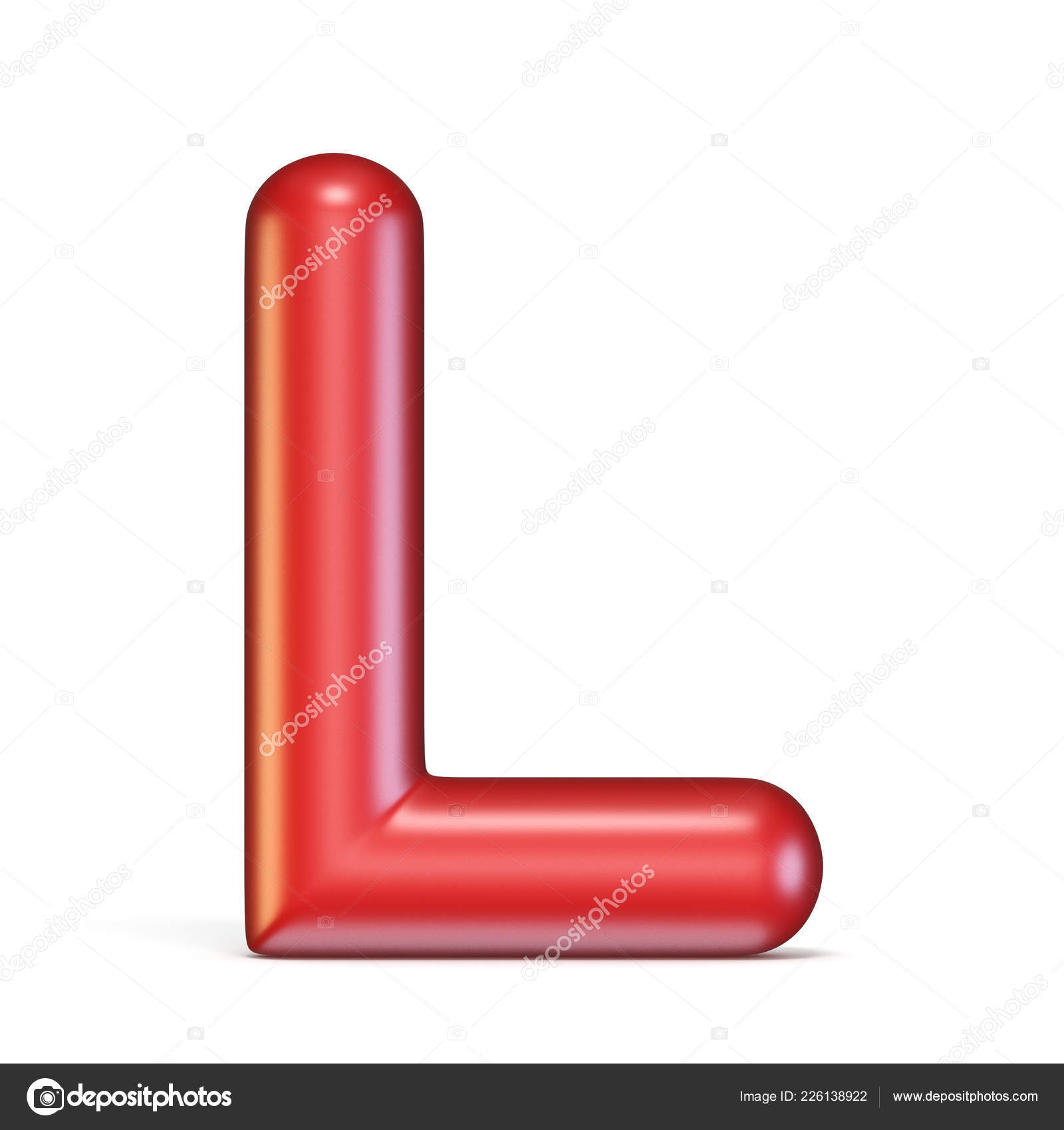 Fuente Brillante Roja Letra Ilustración Representación Aislada Sobre ...