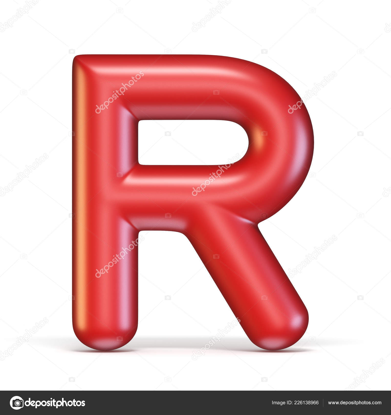 Red Glossy Font Letter Rendering Illustration Isolated White Background Stock Photo by ©djmilic ...