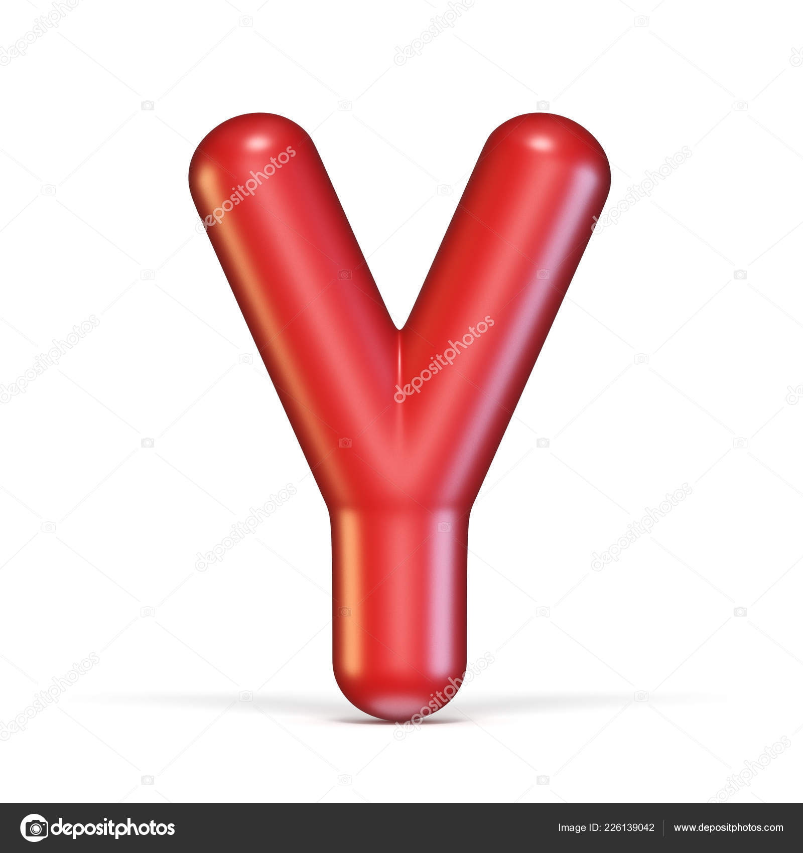 Fuente Brillante Roja Letra Ilustración Representación Aislada Sobre ...