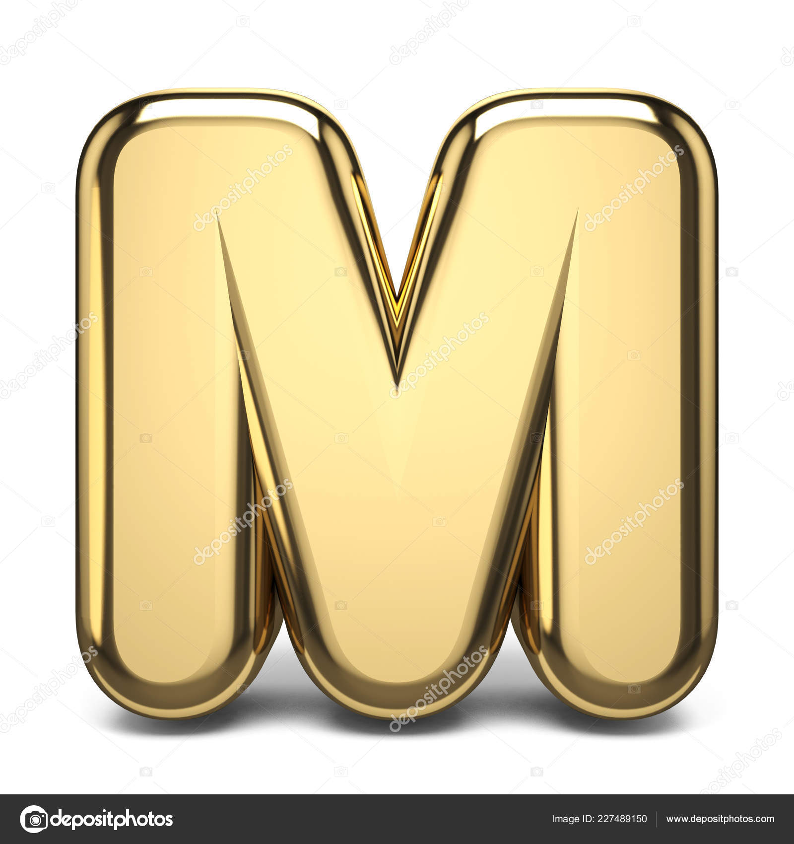 Golden Font Letter Render Illustration Isolated White Background Stock ...
