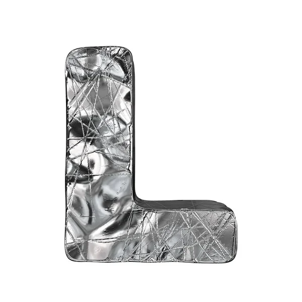 Grunge Aluminium Foil Font Letter Render Illustration Isolated White ...