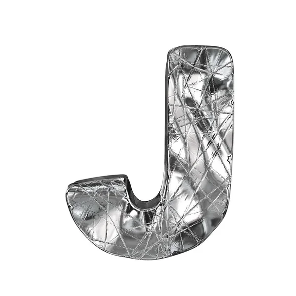 Grunge Aluminium Foil Font Letter Render Illustration Isolated White ...