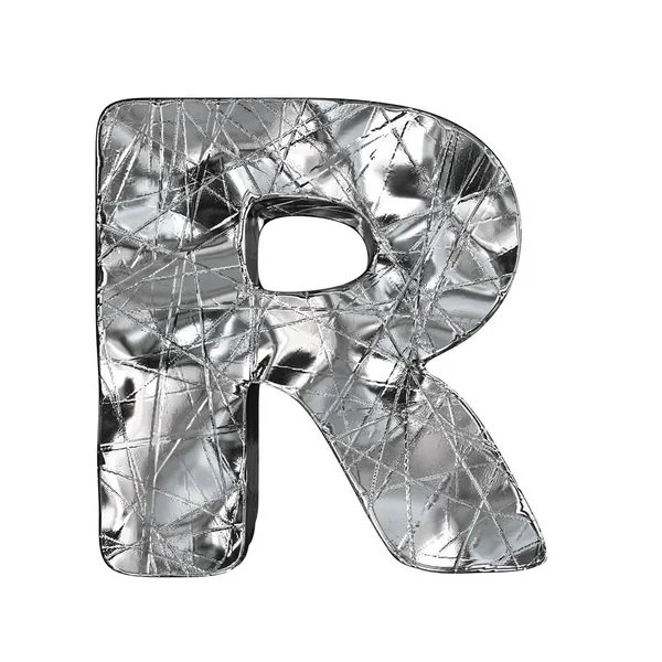 Grunge Aluminium Foil Font Letter Render Illustration Isolated White ...