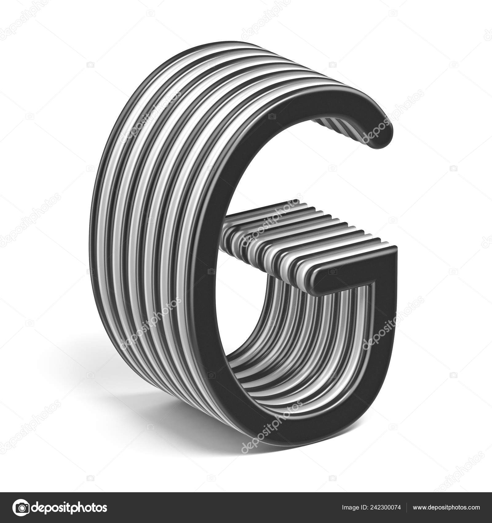 Black White Layered Font Letter Render Illustration Isolated White ...