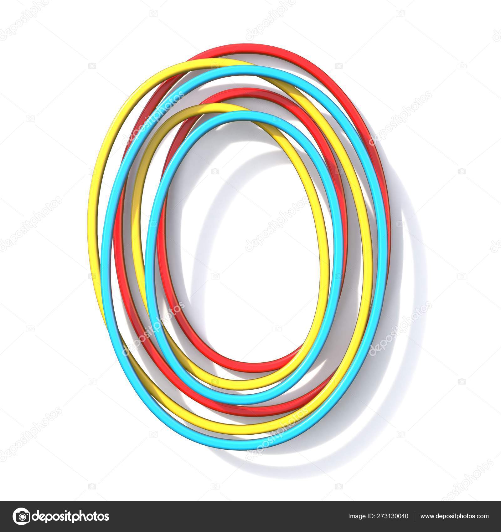 Three basic color wire font Letter O 3D Stock Photo by ©djmilic 273130040