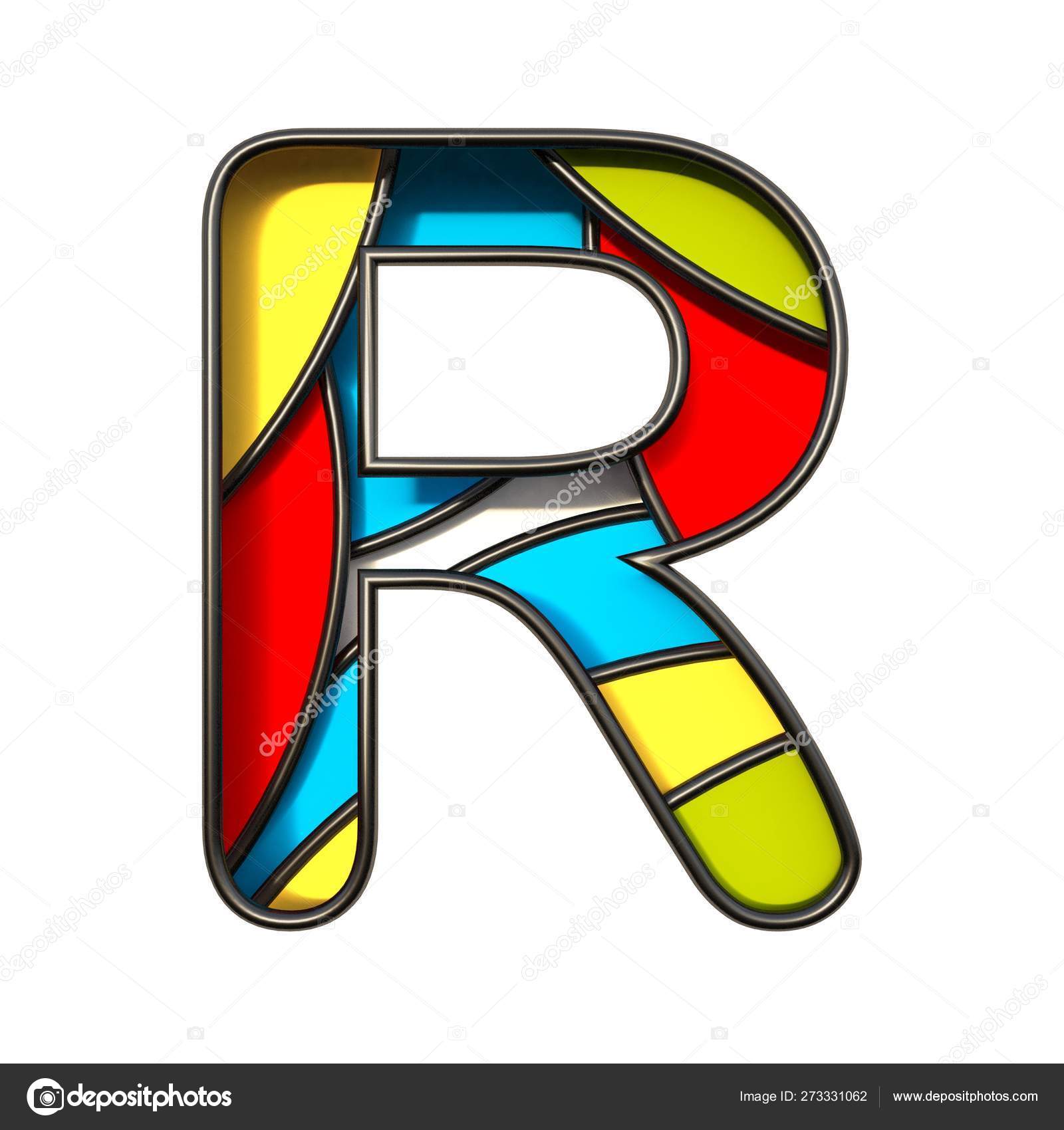 Multi color layers font Letter R 3D Stock Photo by ©djmilic 273331062