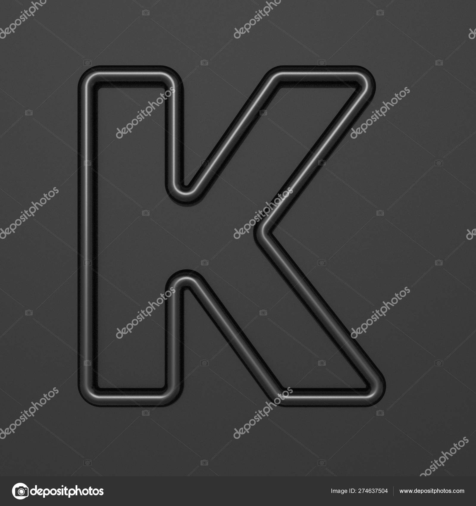 Black outline font Letter K 3D — Stock Photo © djmilic #274637504