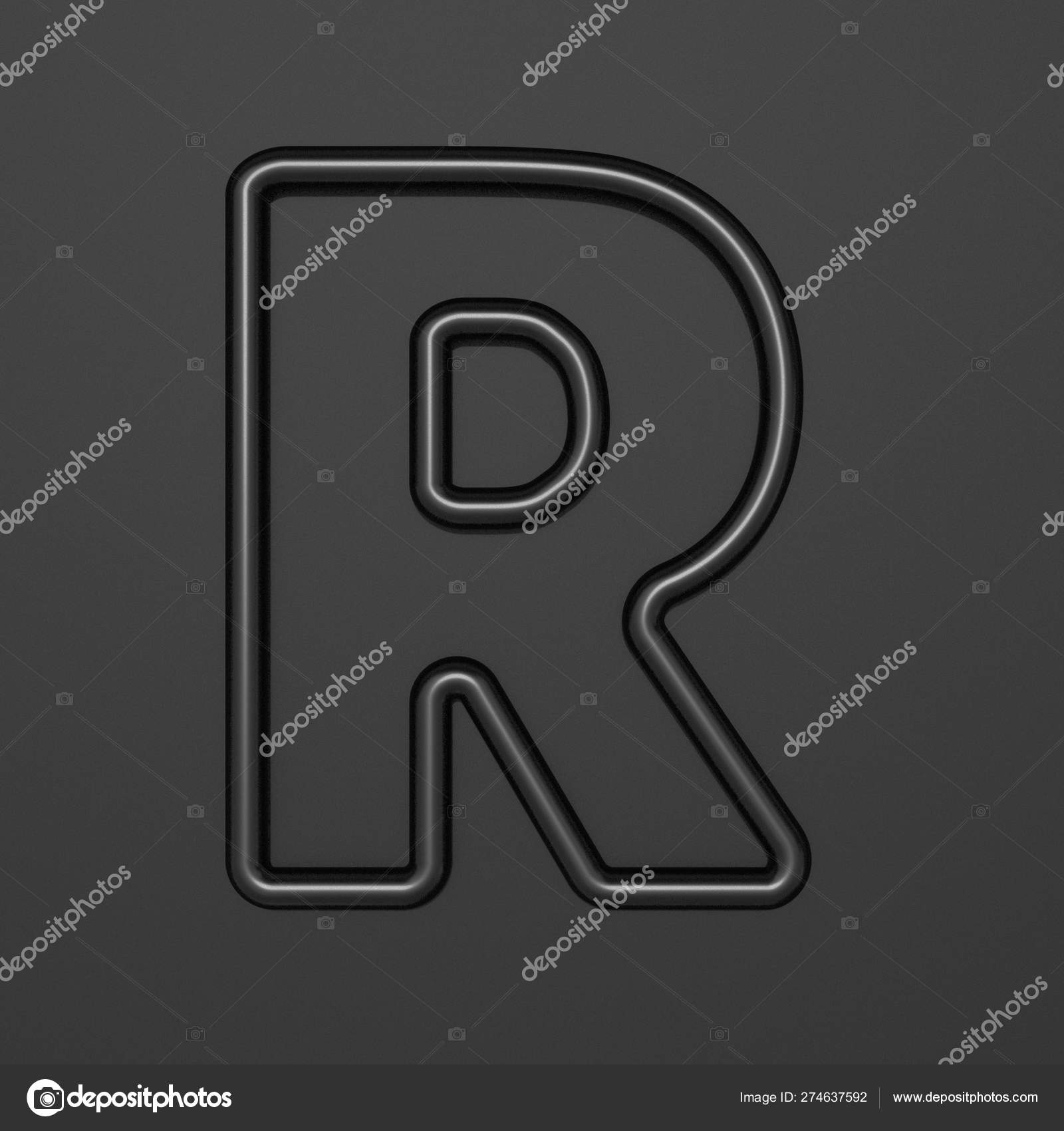 Esquema negro fuente Letra R 3D — Foto de stock #274637592 © djmilic