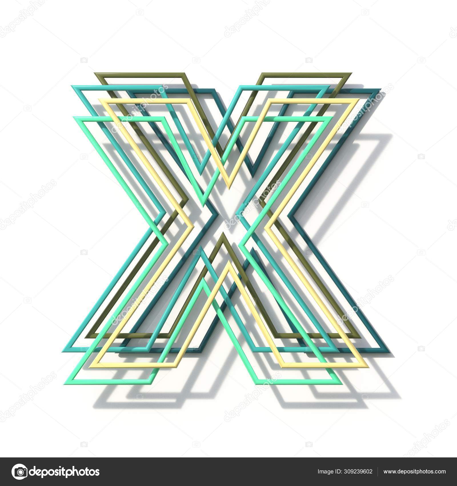 Three colors line font Letter X 3D Stock Photo by ©djmilic 309239602