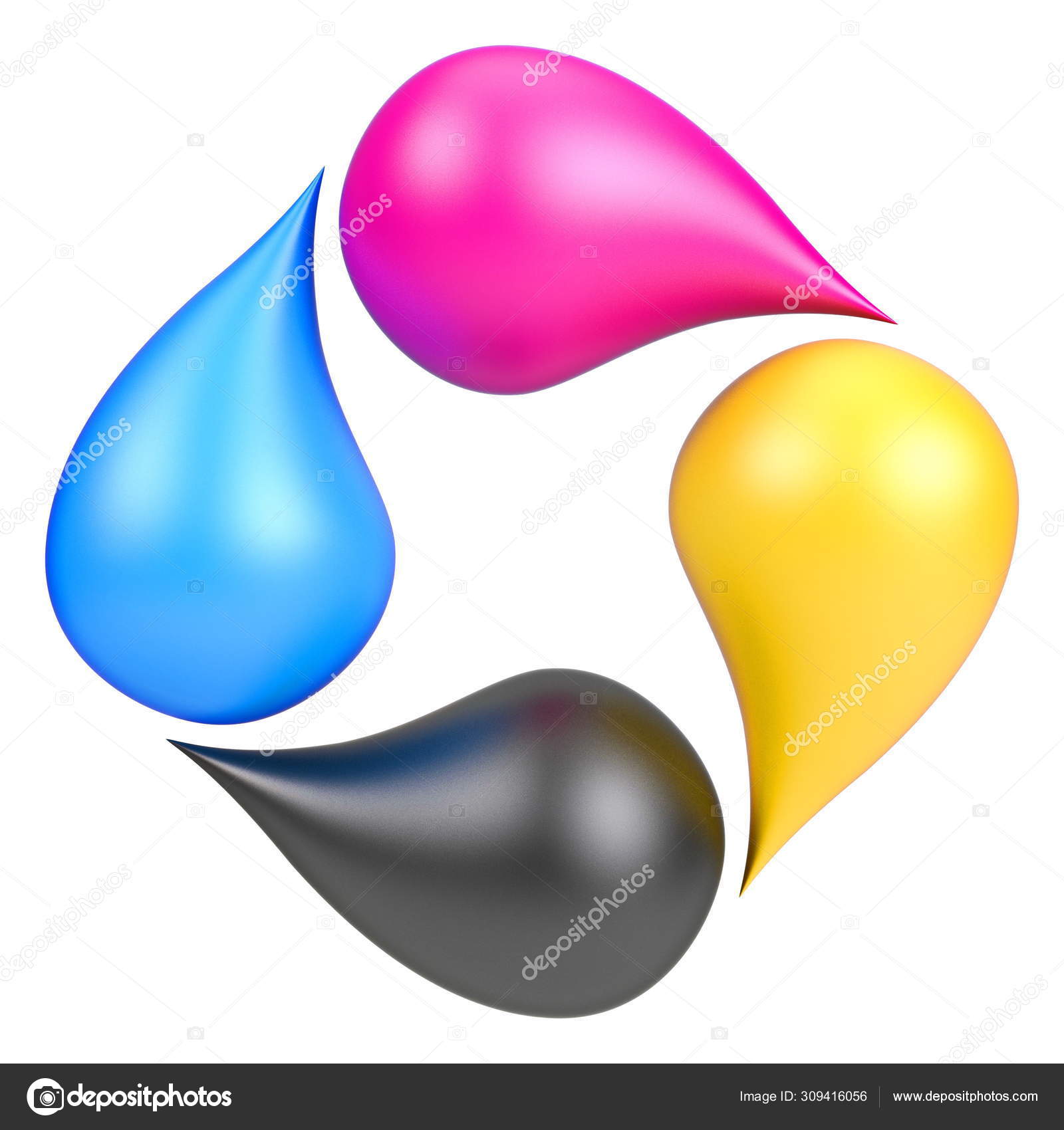 CMYK drops logo 3D Stock Photo by ©djmilic 309416056