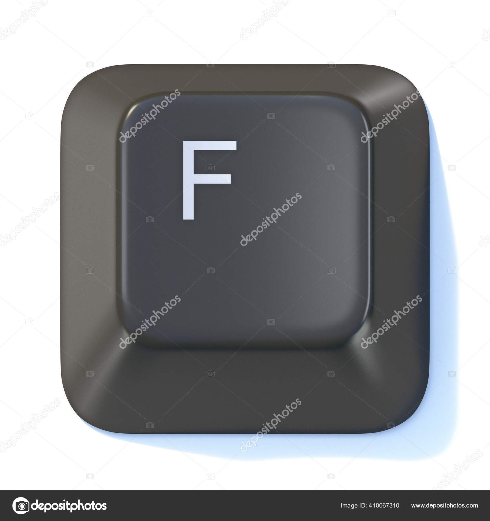 Black Computer Keyboard Key Letter Render Illustration Isolated White ...