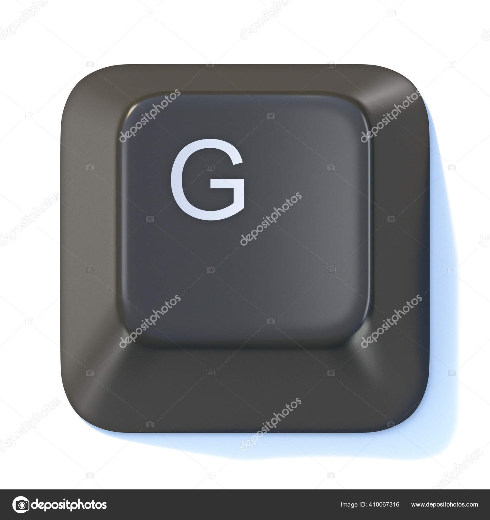 黑色计算机键盘键字母G 3D渲染图形隔离在白色背景下 ——图库图片 © djmilic #410067316